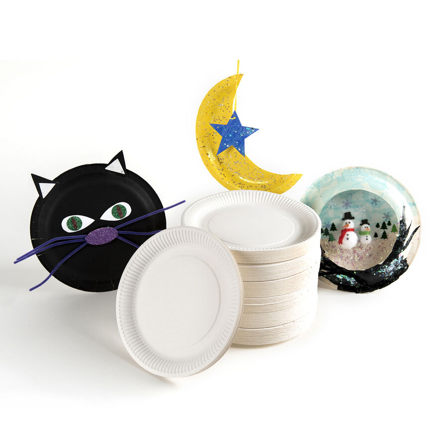 White Paper Plates Bulk Pack