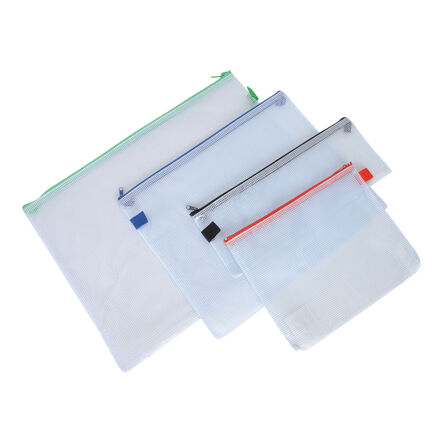 Flipfile Heavy Duty Mesh Zip Wallet Bags 5pk | Document Wallets ...