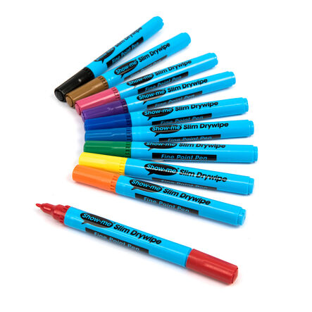 Show-me® Assorted Drywipe Pens Fine Tip | Marker & Highlighter Pens | TTS