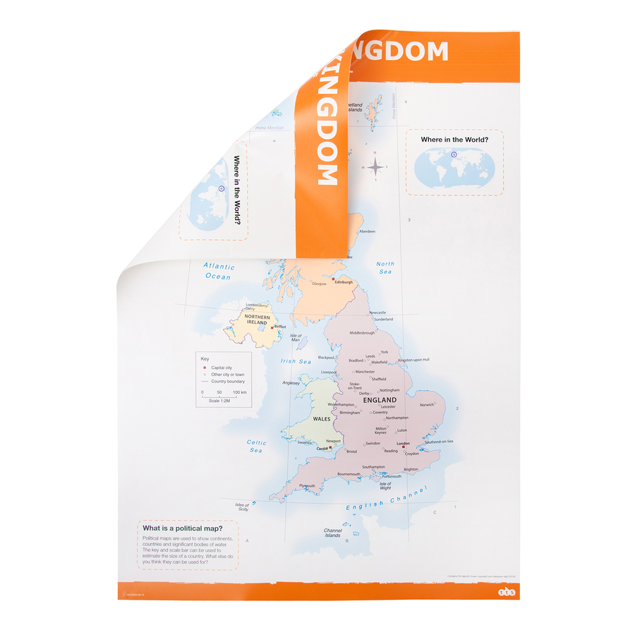TTS British Isles UK Map Political and Physical A1 KS1 | Maps | TTS