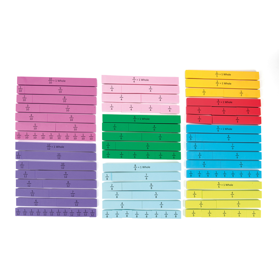 Fractions For Kids Magnetic Fraction Tiles, Fraction Manipulatives, 64 ...