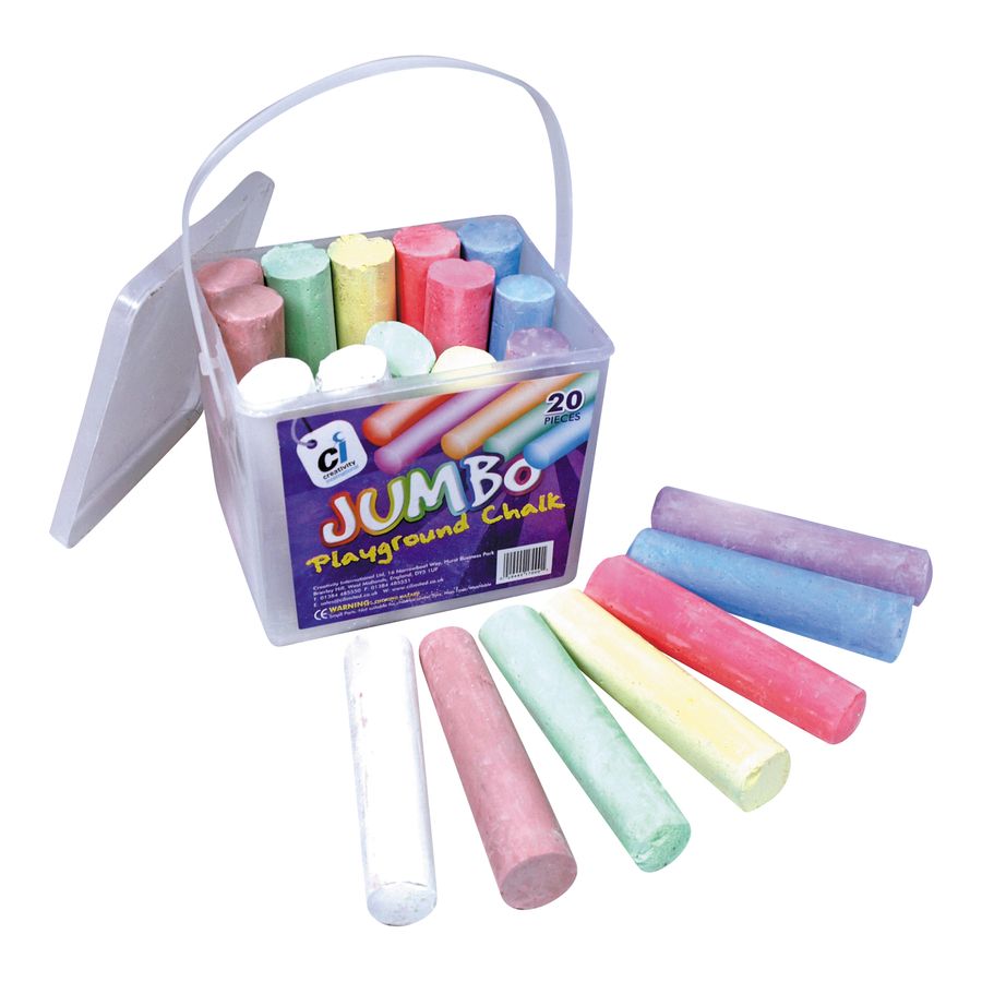 Jumbo Playground Chalk Assorted Colour Packs | Pastels | TTS