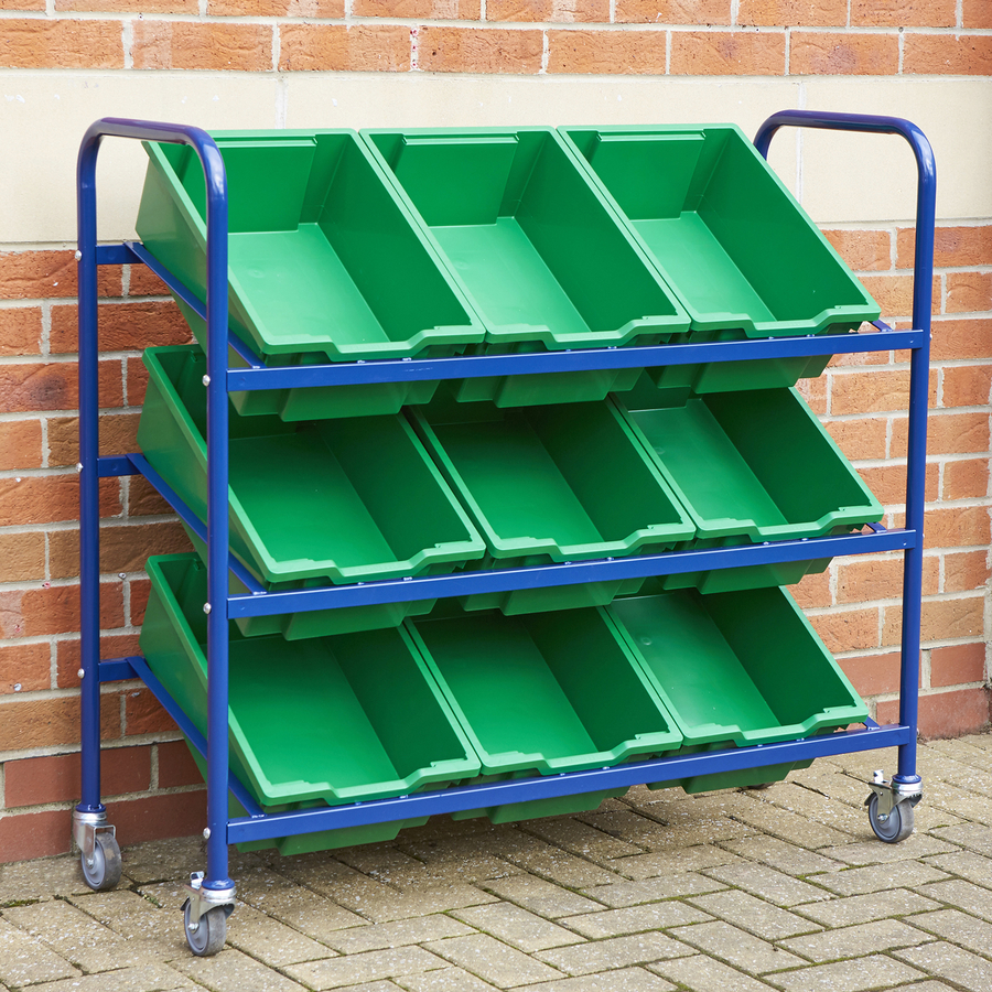 Metal Tilted Tray Trolley with Trays | Storage | TTS