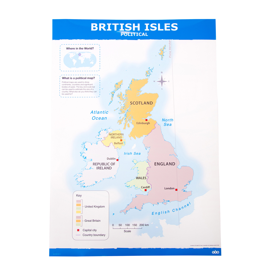 TTS UK Map Political and Physical A1 KS2 | Maps | TTS