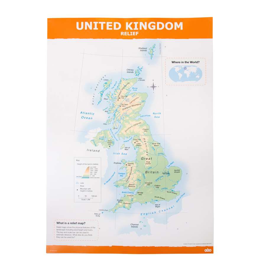 TTS UK Map Political and Physical A1 KS2 | Maps | TTS
