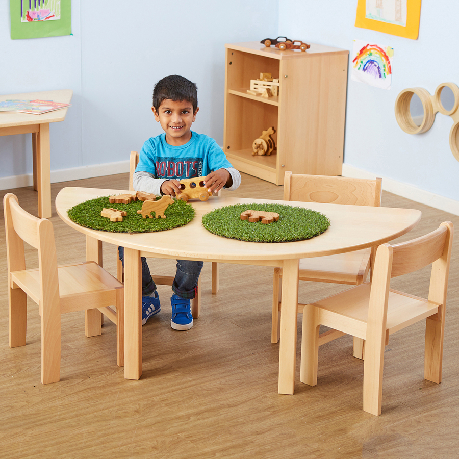 Buy Half Circular Solid Beech Table L120cm | TTS