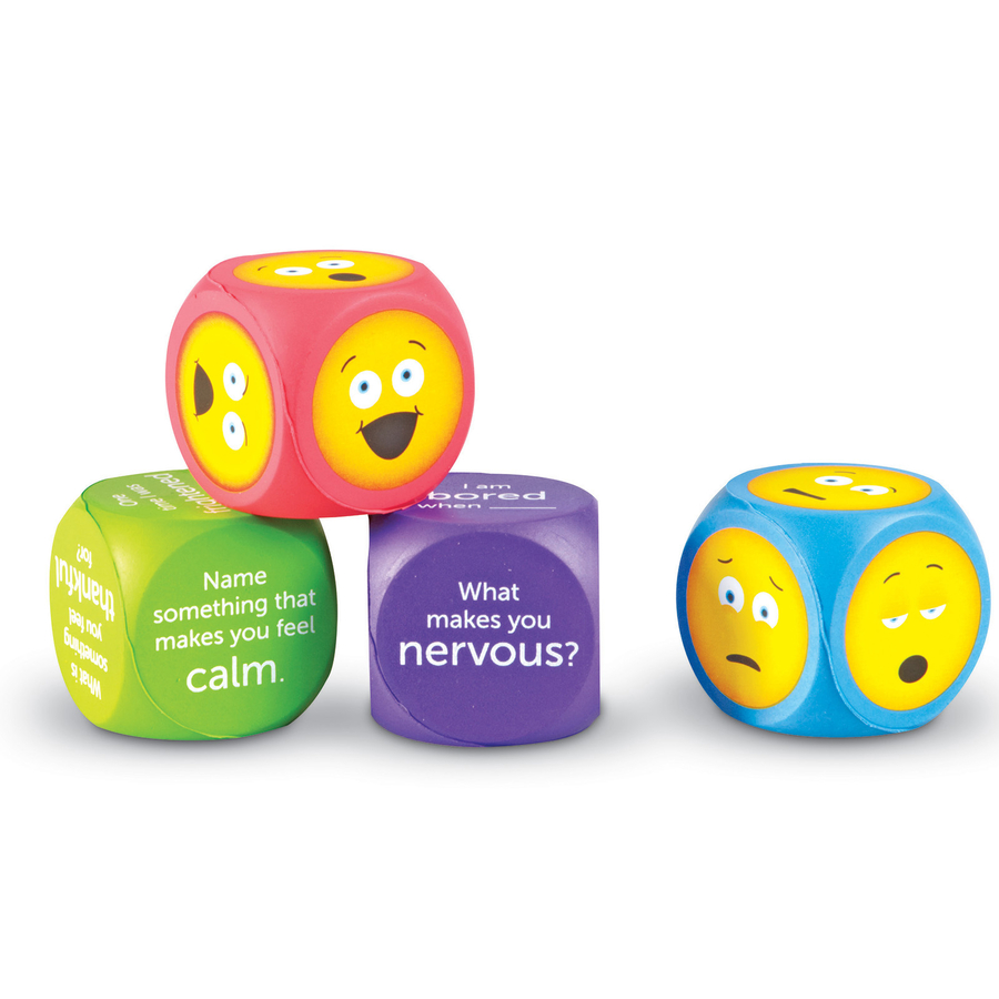 Learning Resources Emoji Wellbeing Cubes | Feelings & Emotions | TTS