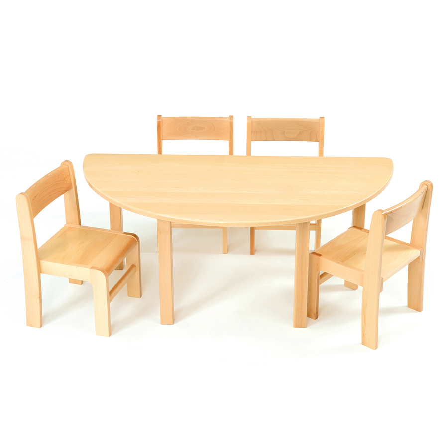 Buy Half Circular Solid Beech Table L120cm | TTS