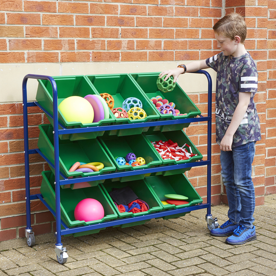 Metal Tilted Tray Trolley with Trays | Storage | TTS