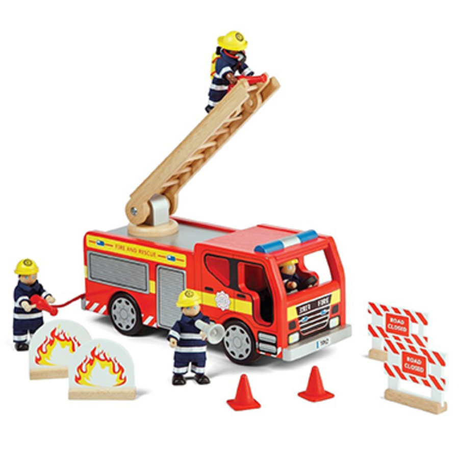Fire Station and Furniture Wooden Play Set | Small World Buildings | TTS